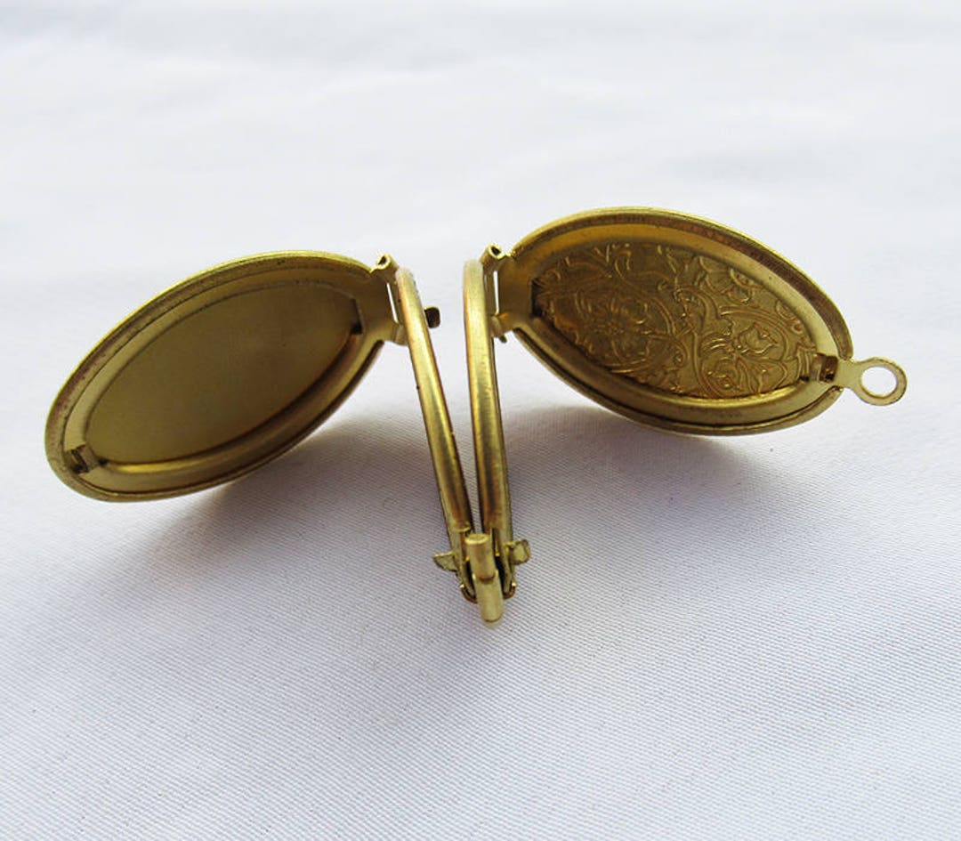 1pc Folding Locket Textured Flower Photo Locket 20x35mm 4 - Etsy