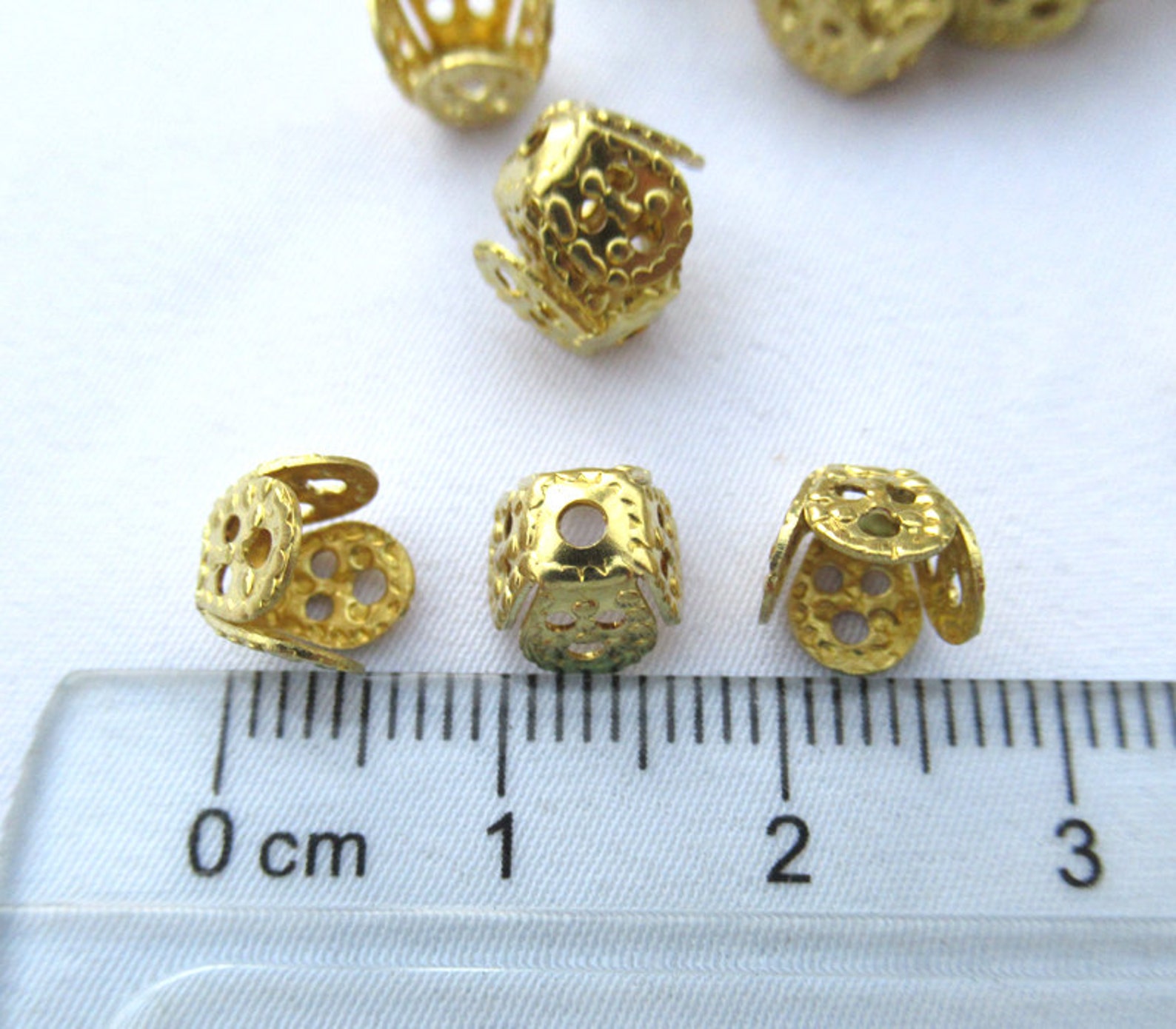 50pcs Flower Bead Cap 8mm Brass Filigree Finding Beadcap Ca026 - Etsy