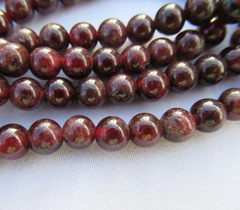 Deep Red Garnet Stone Smooth Round Garnet Beads 6mm Bead - Etsy