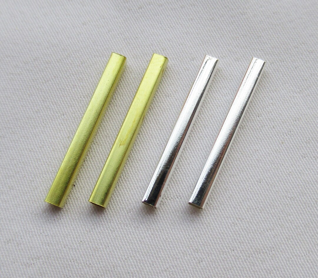 30pcs Square Tube Bead Plain Brass Tube 2x20mm Spacer T184 Pick Color ...