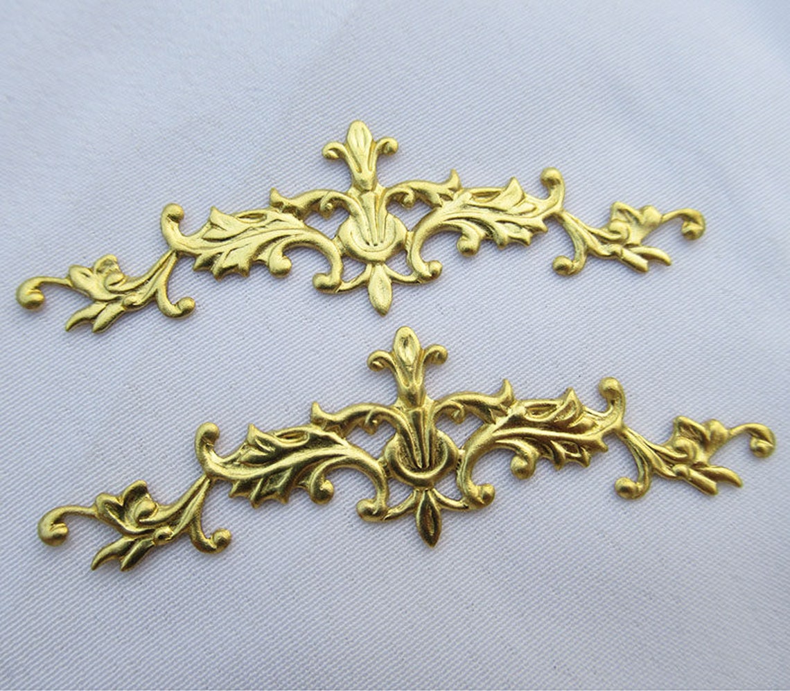 18pcs Lianas Brass Plant Filigree Finding 52x16mm Brass - Etsy