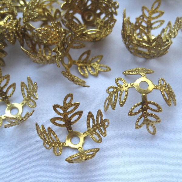 Leaf Bead Caps - Etsy