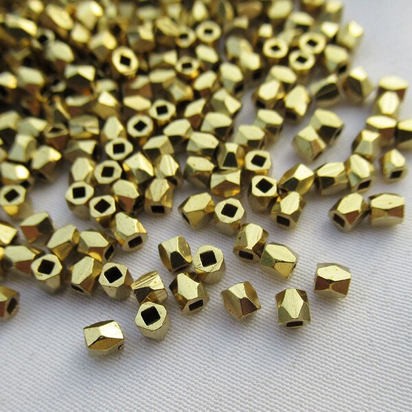 Faceted Brass Beads - Etsy