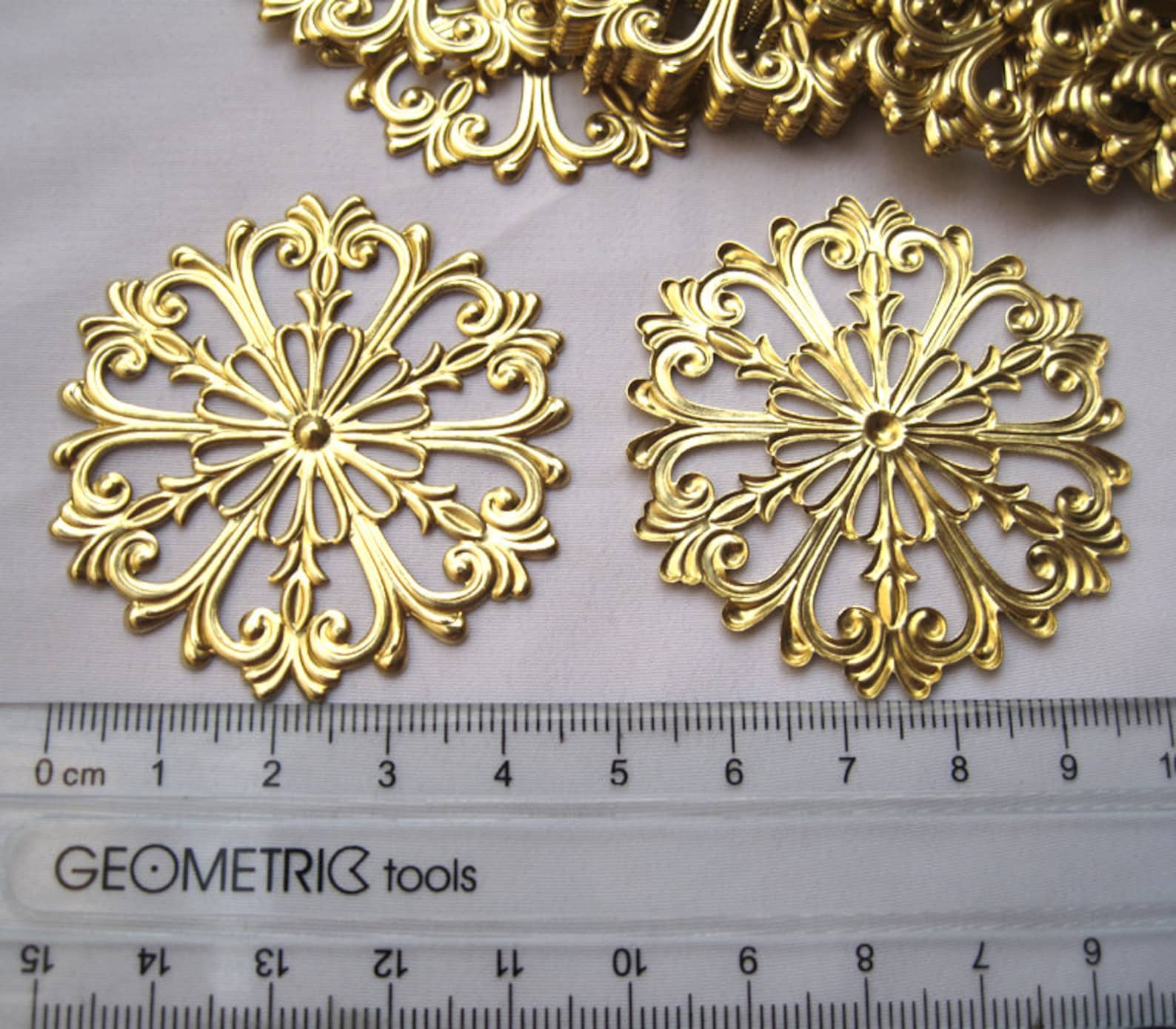 6pcs Flower Filigree Golden Chrysanthemums Stamping Filigree | Etsy