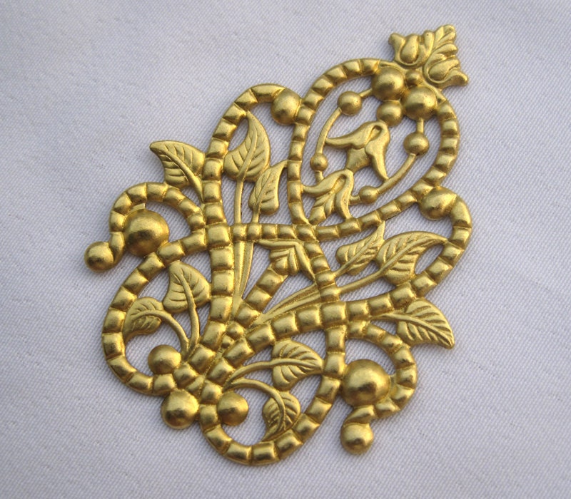 8pcs Brass Flower Flat Filigree Findings Jewelry Hardware - Etsy