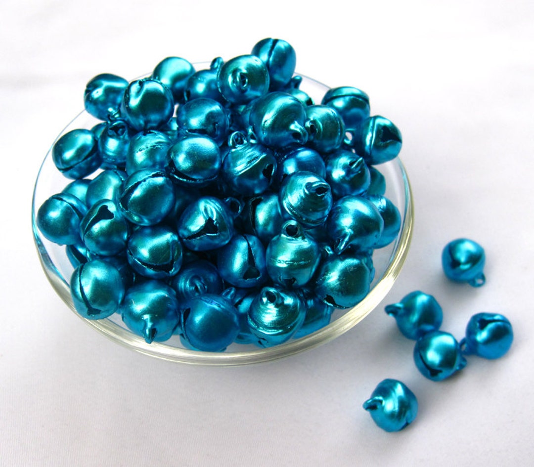 50pcs 10mm Sky Blue Jingle Bells End Charm Loose Findings B050 - Etsy