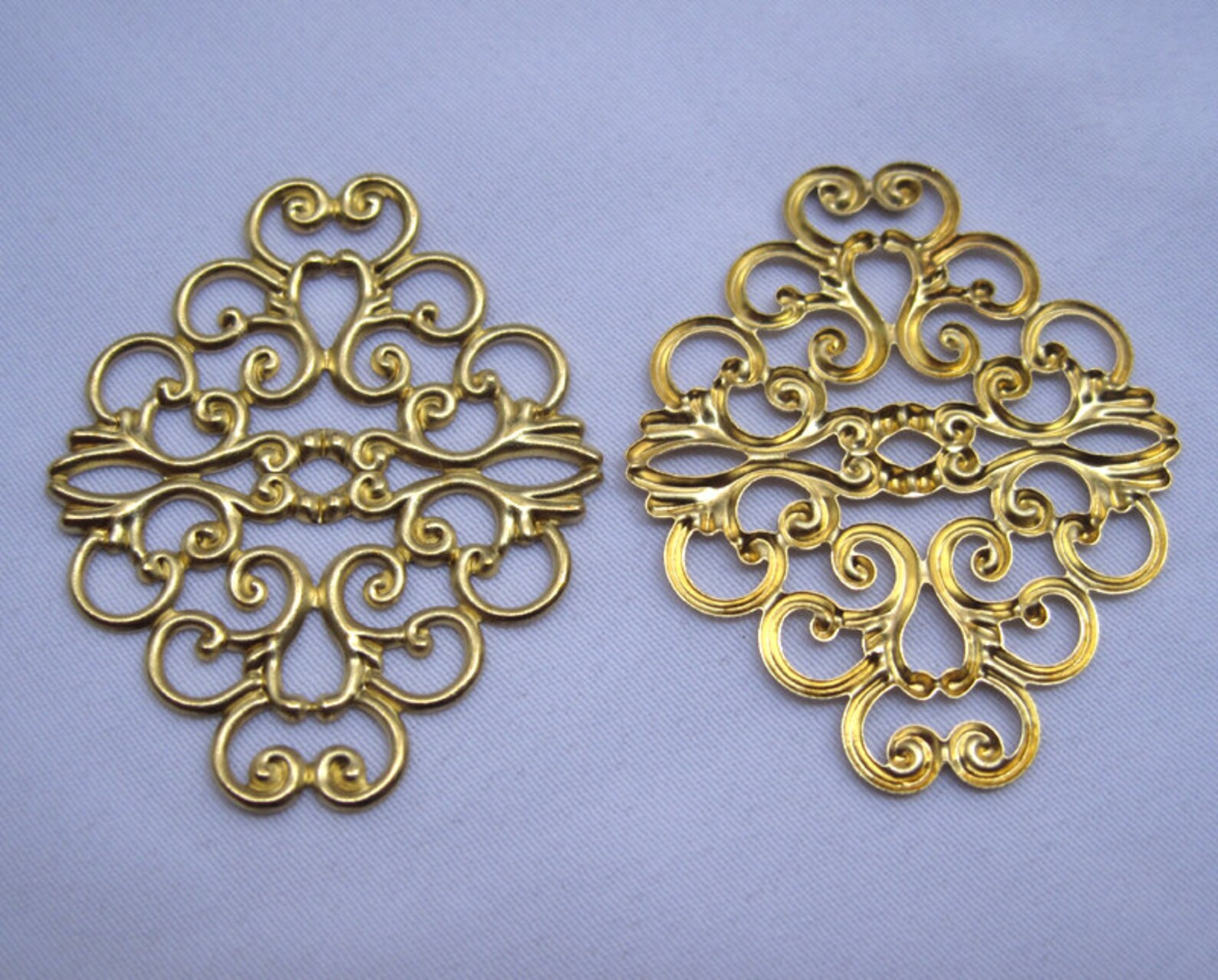 8 Pcs Brass Filigree Stamping Findings for Fashion Design | Etsy