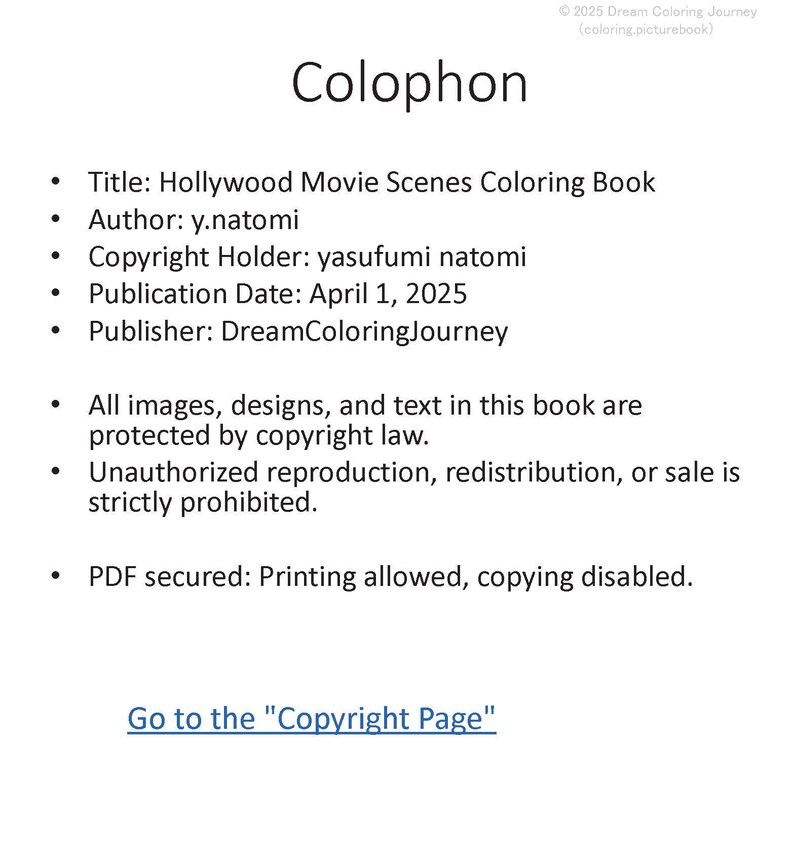 Hollywood Movie Scenes Coloring Book -- Digital Download - Etsy