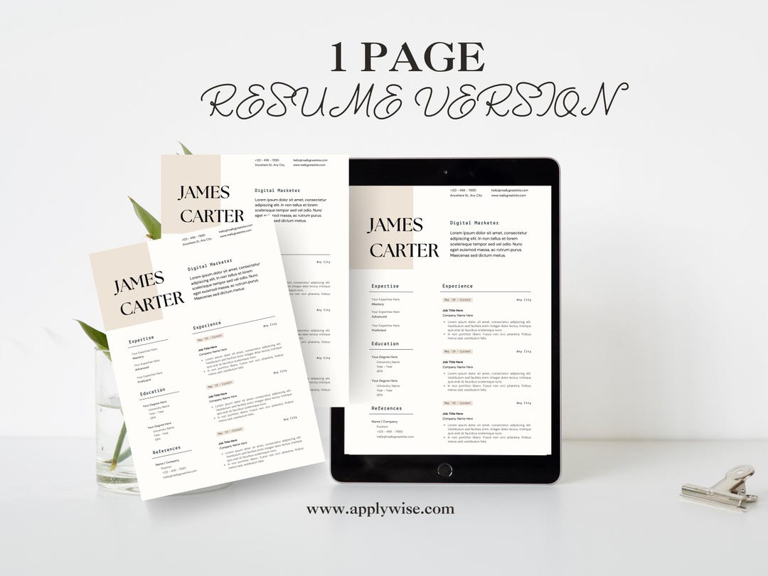 Resume Template Digital Download, Resume and Cover Letter Pack, Bundle ...