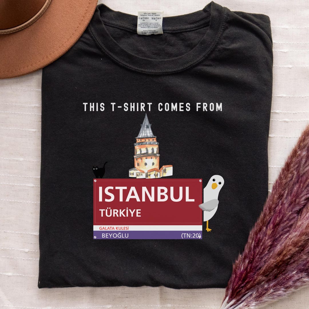 Istanbul Souvenir T-shirt, Galata Tower, Vintage Türkiye Gift, Istanbul ...