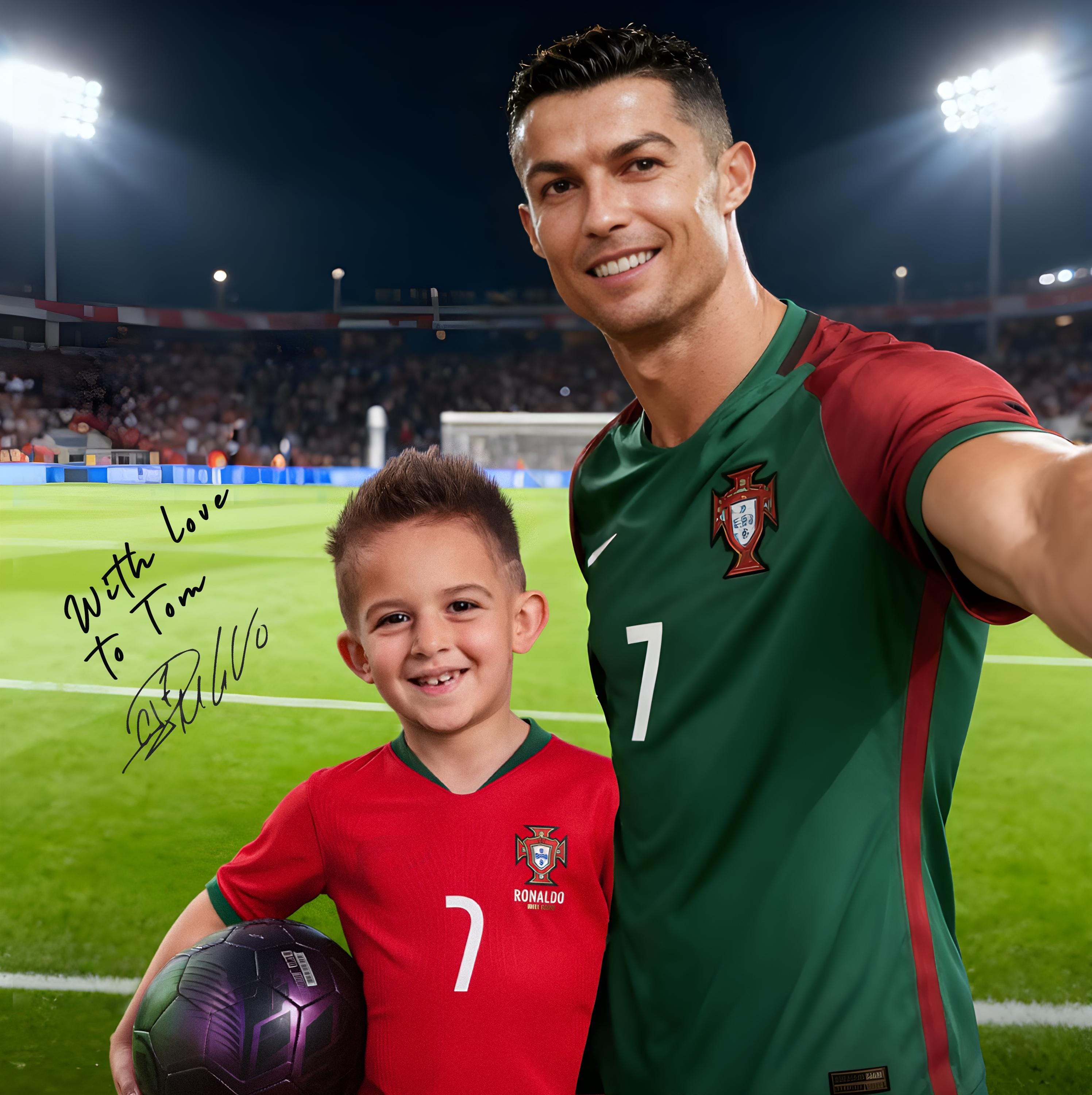 Personalized Took a Selfie With Ronaldo Soccer Portrait With Autograph ...