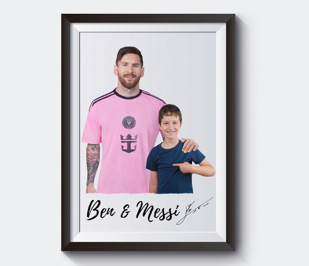 Personalized Messi Soccer Portrait With Messi Signature Leo Messi ...