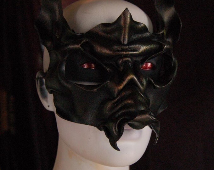 Leather Bat Mask Black Electric Blood - Etsy