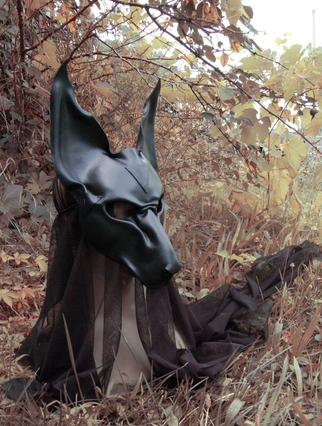 Leather Mask of Anubis "black Pyramidian" Egyptian Underworld Jackal ...