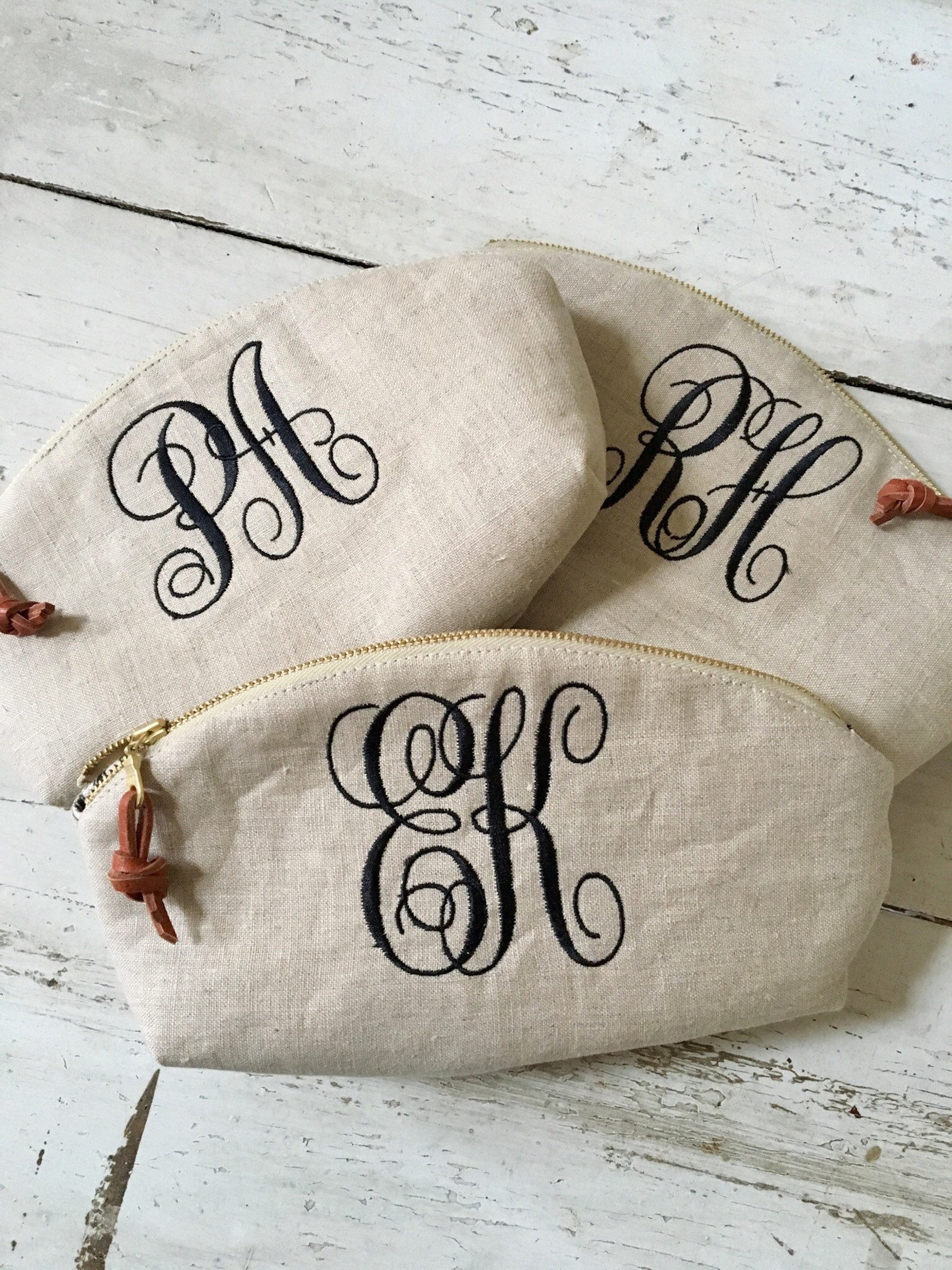 Monogram Zipper Pouch Personalized Pouch Personalized Gift Personalized ...