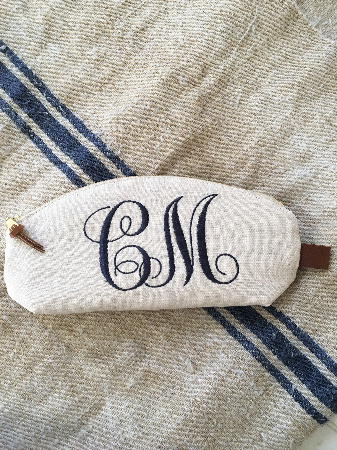 Monogram Zipper Pouch Personalized Pouch Personalized Gift | Etsy