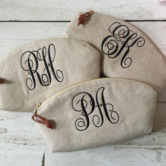Monogram Zipper Pouch Personalized Pouch Personalized Gift | Etsy