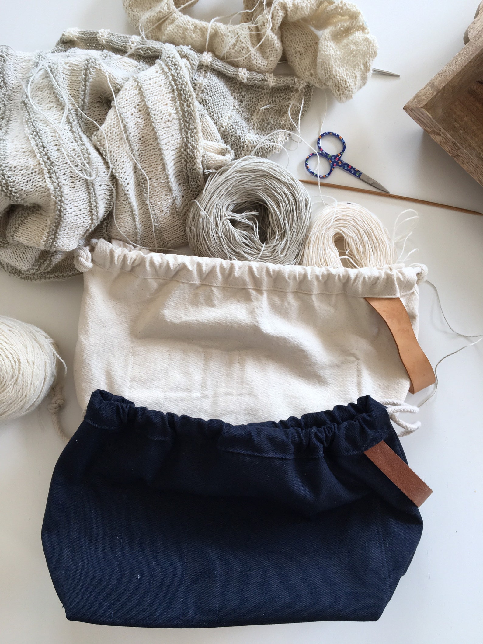 Canvas Project Bag Field Supply Bag Knitting Tote Knitting Bag | Etsy