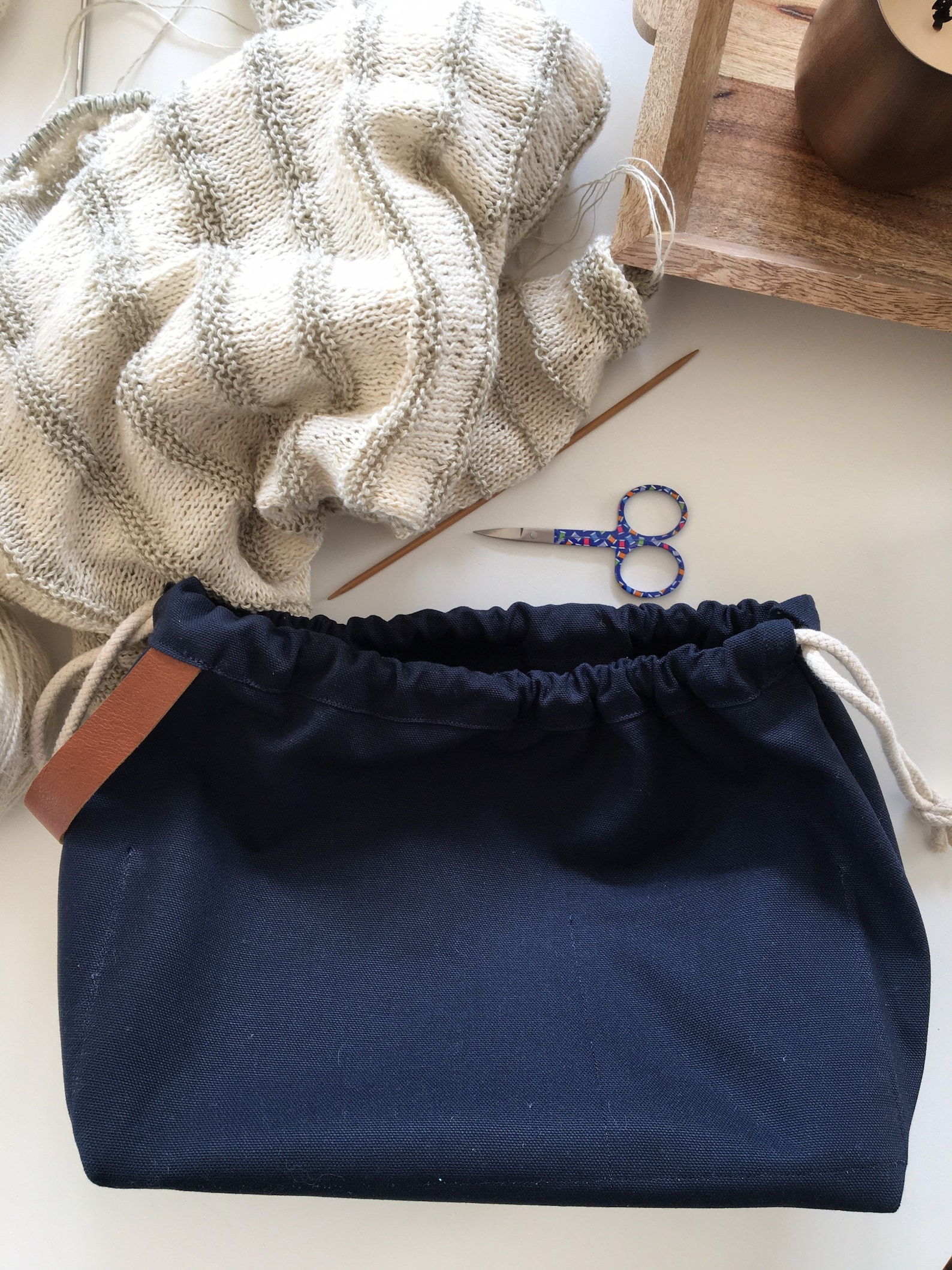 Canvas Project Bag Field Supply Bag Knitting Tote Knitting Bag | Etsy