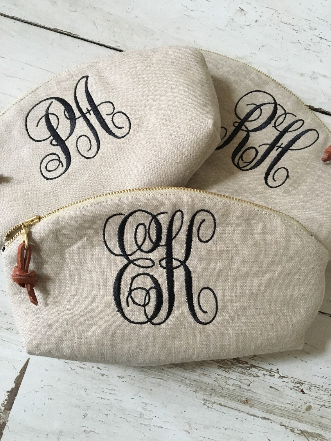 Monogram Zipper Pouch Personalized Pouch Personalized Gift | Etsy