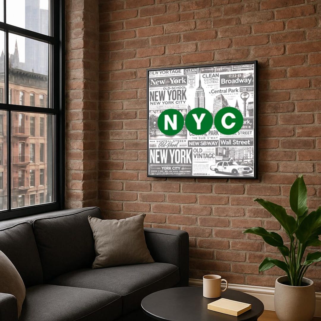 NYC Subway Green Line Newspaper Print - Etsy