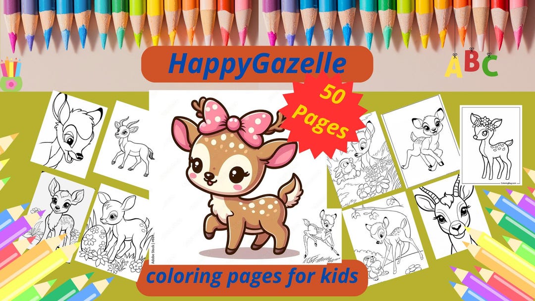 Coloring Pages for Kids, Gazelle Coloring Pages for Kids Printable ...