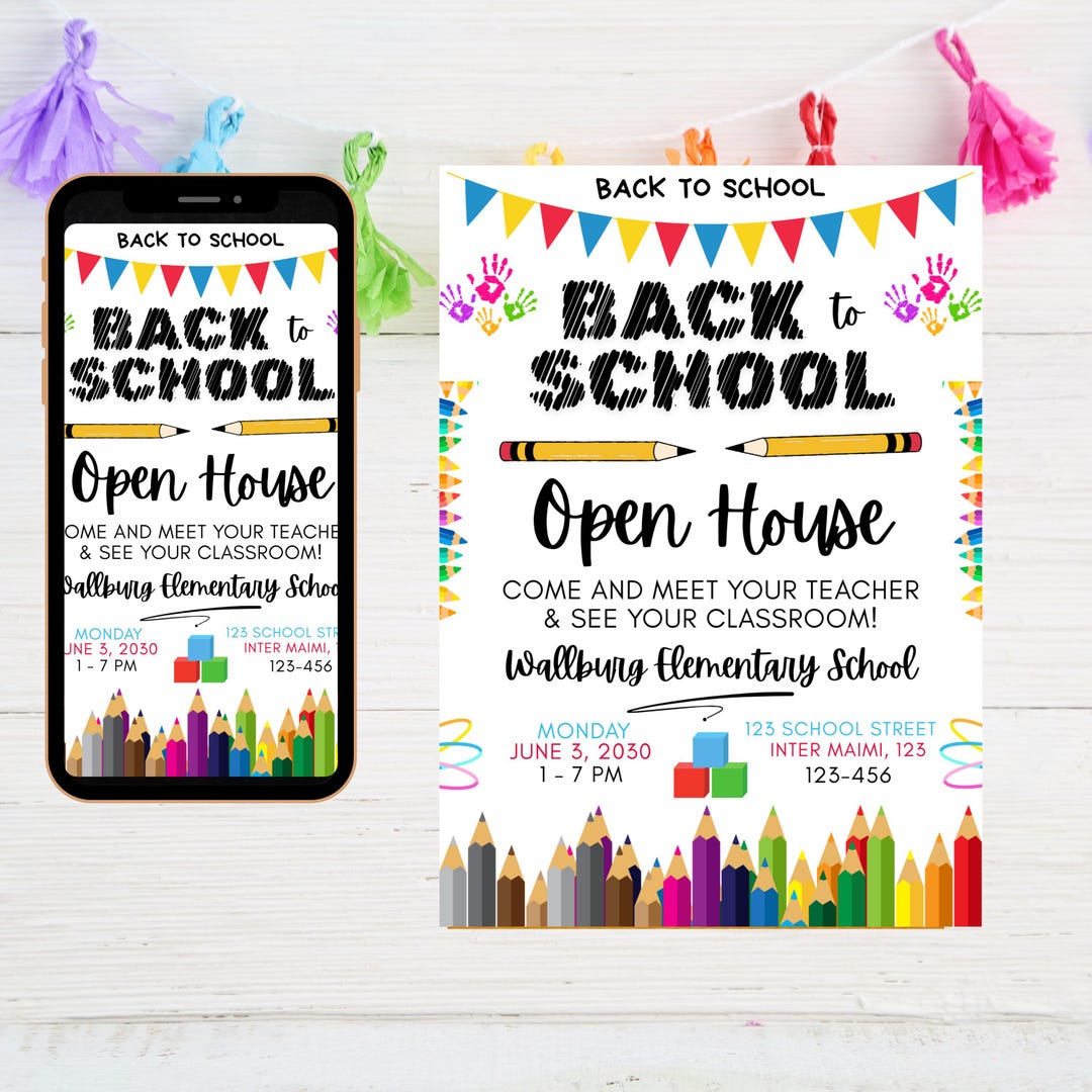 Editable Back of School Party Invitation, Back to School Party ...