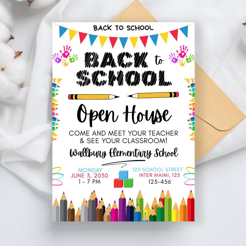 Editable Back of School Party Invitation, Back to School Party ...