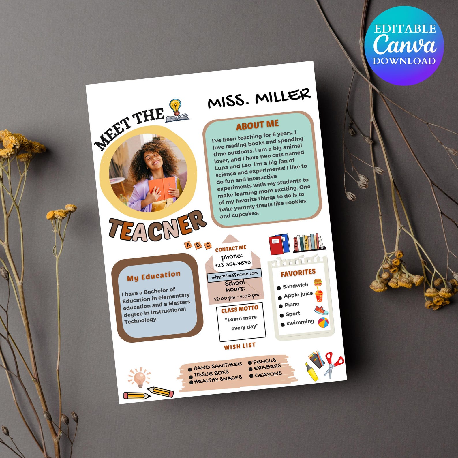Meet the Teacher Editable I I Meet the Teacher Boho Template, Meet the ...
