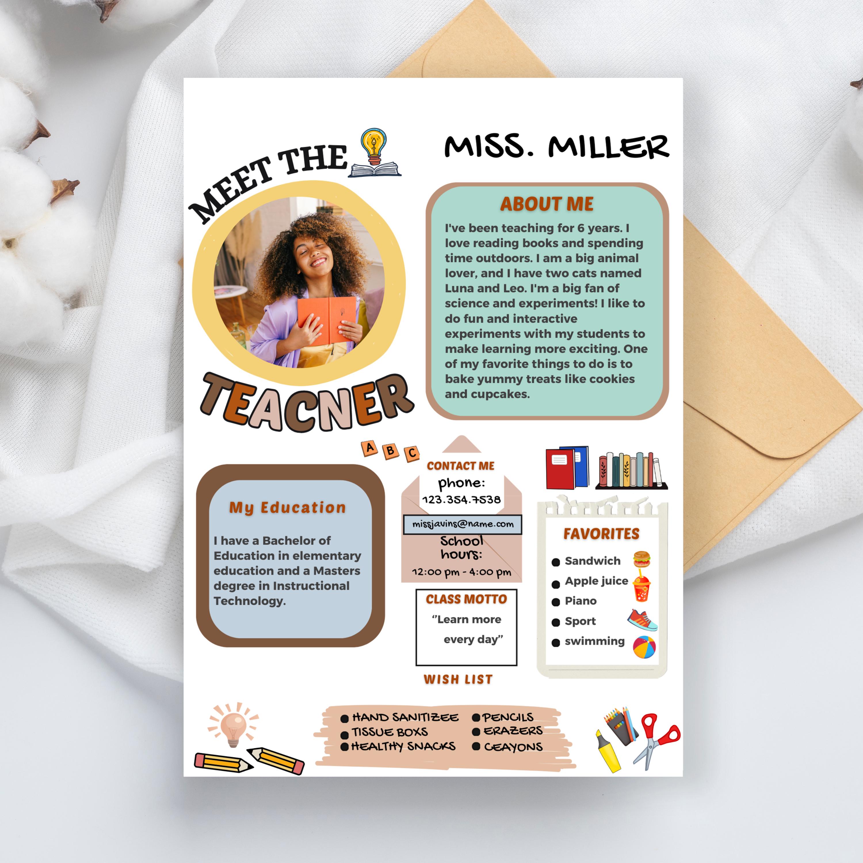 Meet the Teacher Editable I I Meet the Teacher Boho Template, Meet the ...