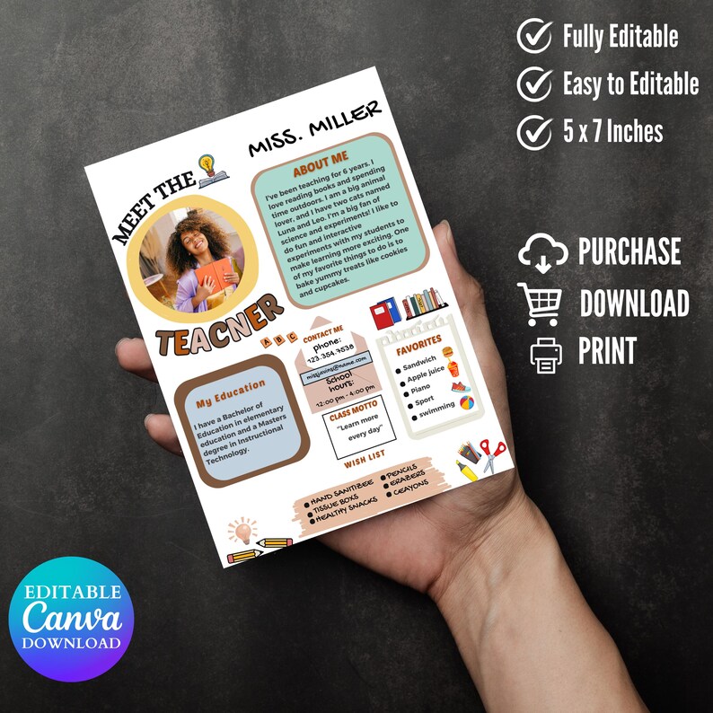 Meet the Teacher Editable I I Meet the Teacher Boho Template, Meet the ...