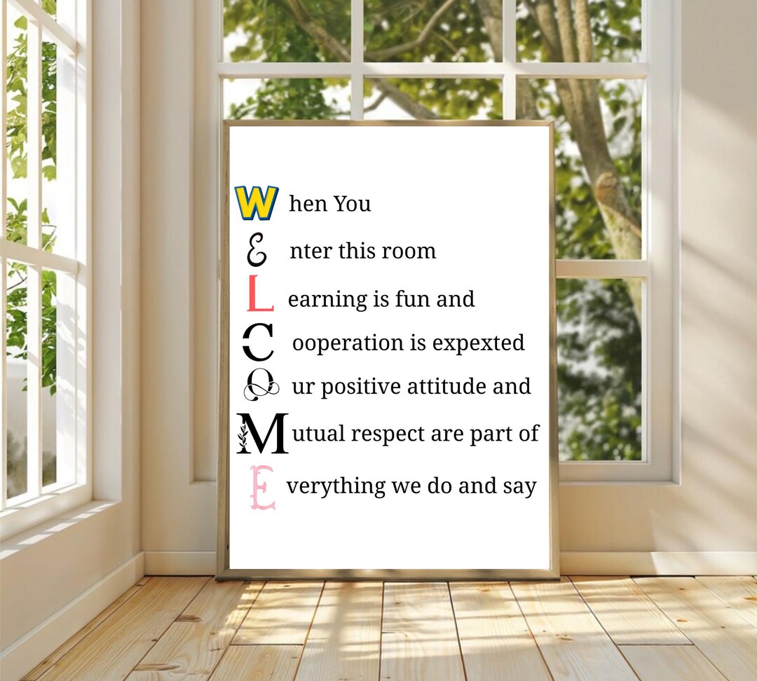 Welcome to Our Classroom Poster, Elementary School Teacher Class Decor ...