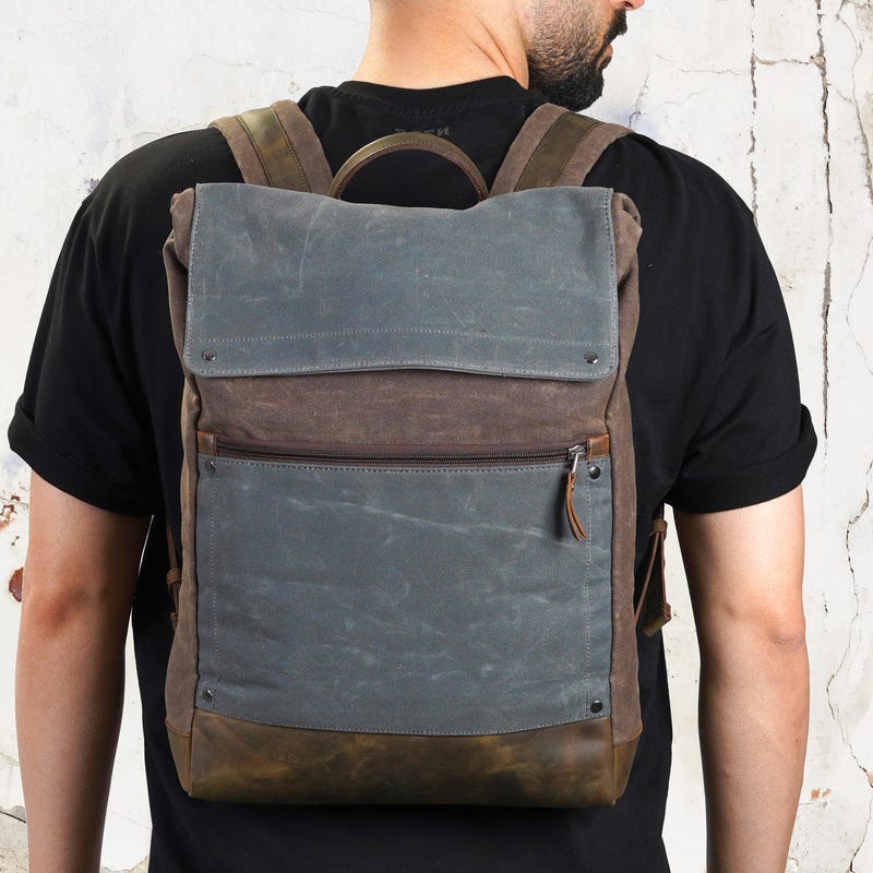 Canvas Backpack Men - Etsy