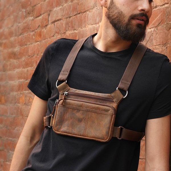 Mens Chest Bag Leather - Etsy