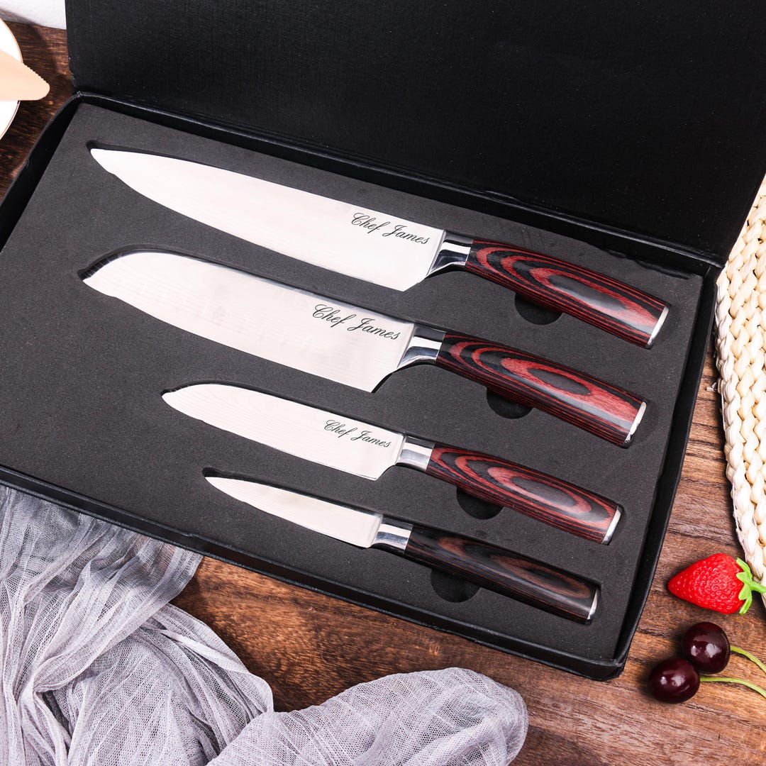Personalized CHEF KNIFE SET | Custom Engraved Kitchen Cooking | Home ...