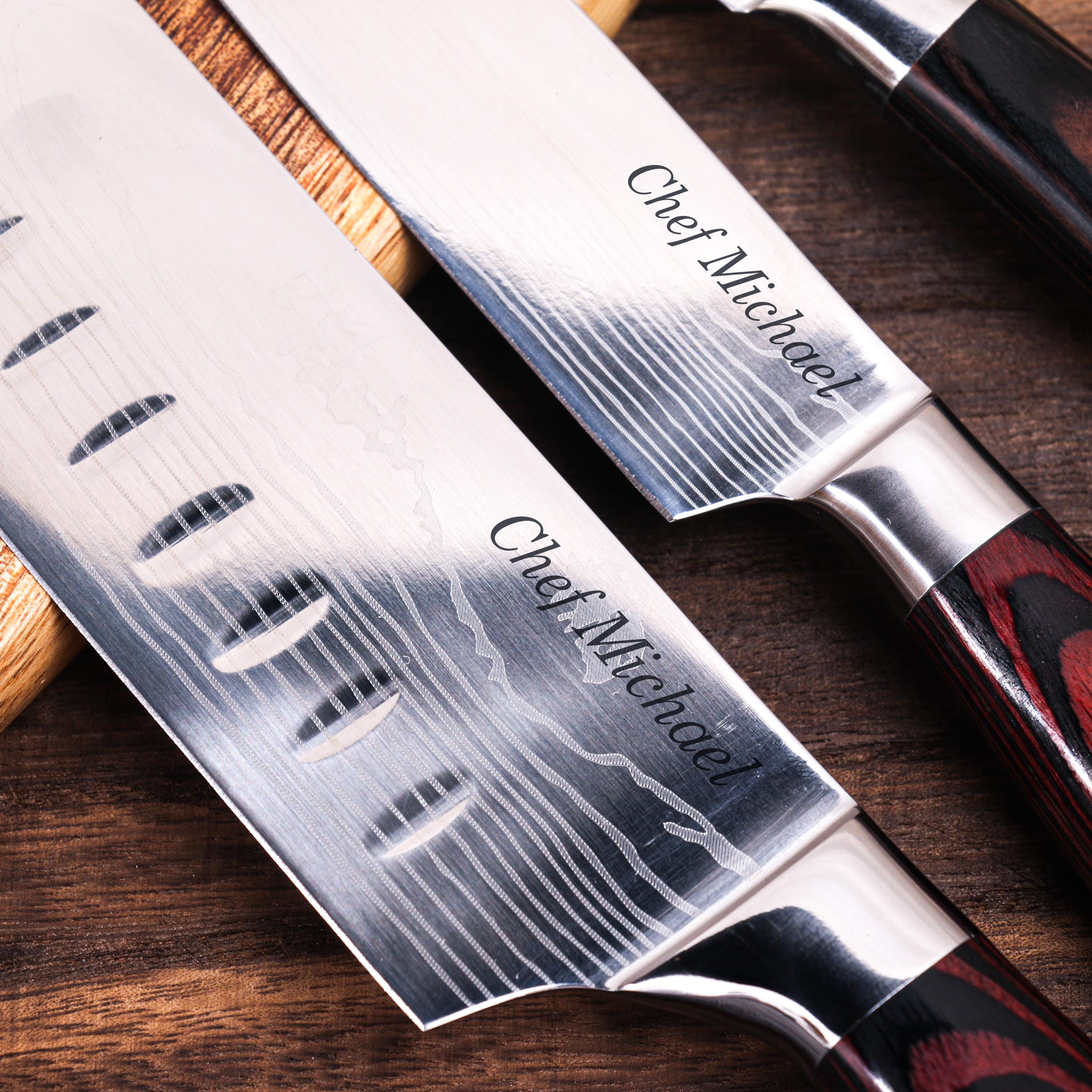 Personalized CHEF KNIFE SET | Custom Engraved Kitchen Cooking | Home ...