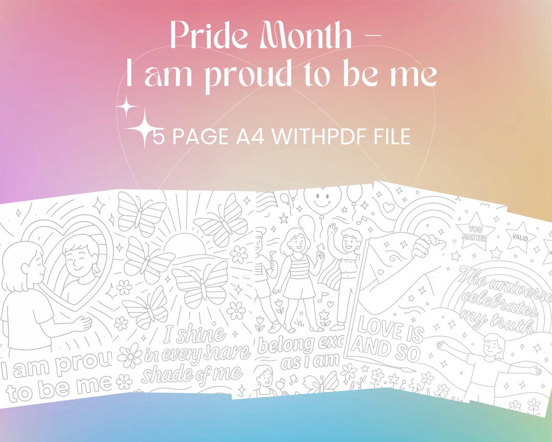 Pride Month Coloring Pages – Tracing Art With LGBTQ+ Affirmations | I ...