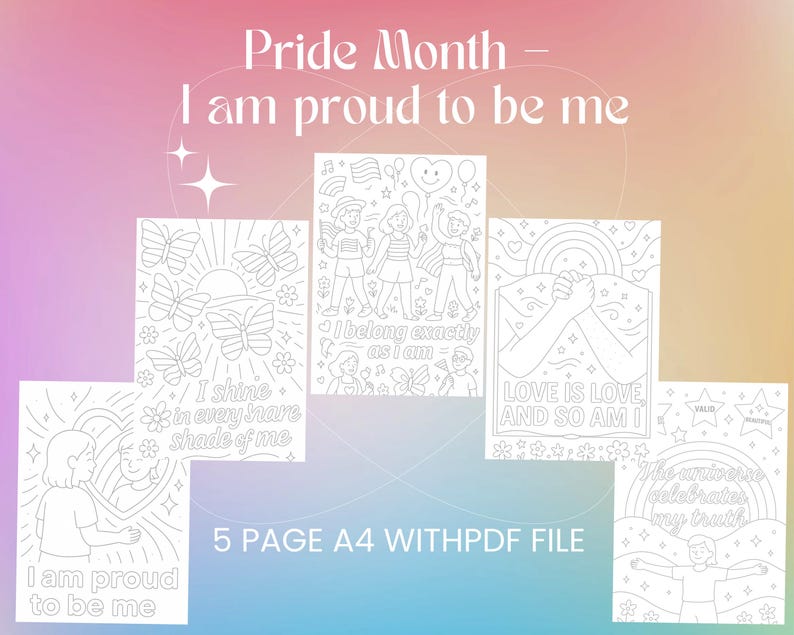Pride Month Coloring Pages – Tracing Art With LGBTQ+ Affirmations | I ...