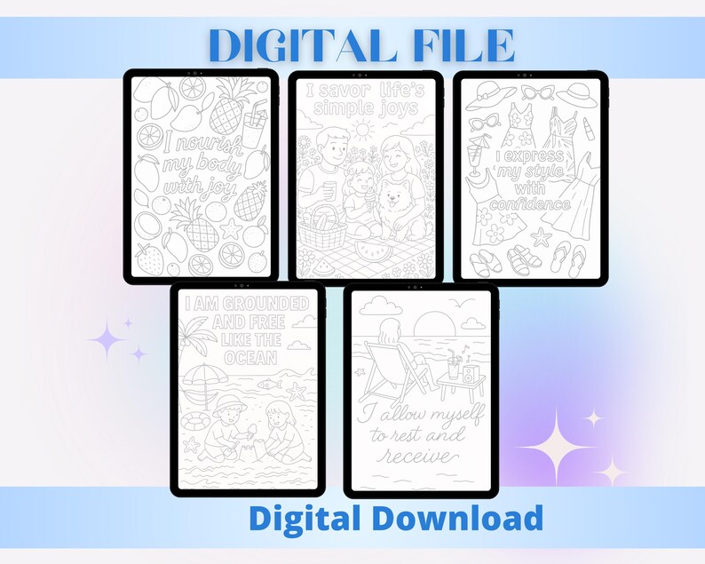Hello Summer Coloring Set – Fun Tracing Pages for Kids & Journaling ...