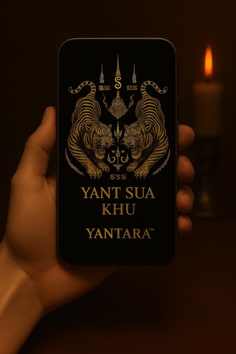 Yant Sua Khu Digital Wallpaper – Thai Tiger Yantra for Protection ...