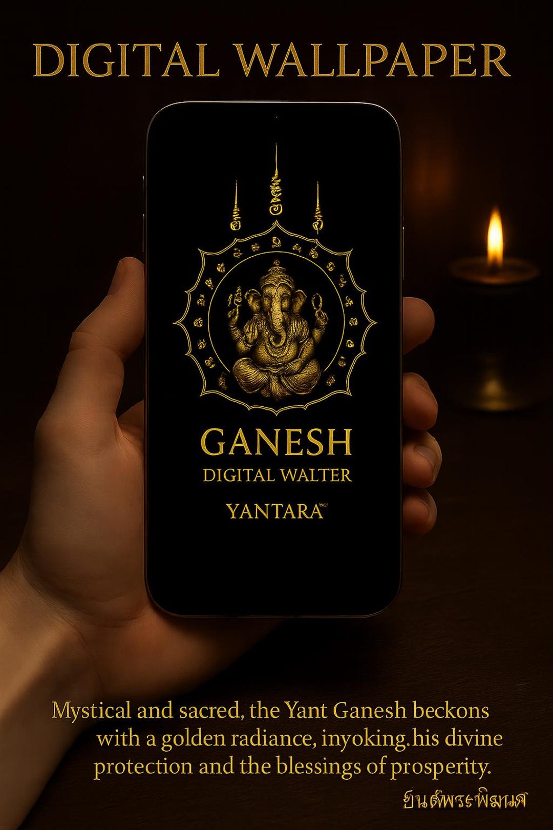 Yant Ganesh Digital Wallpaper: Thai Yantra of Success (PNG Download ...