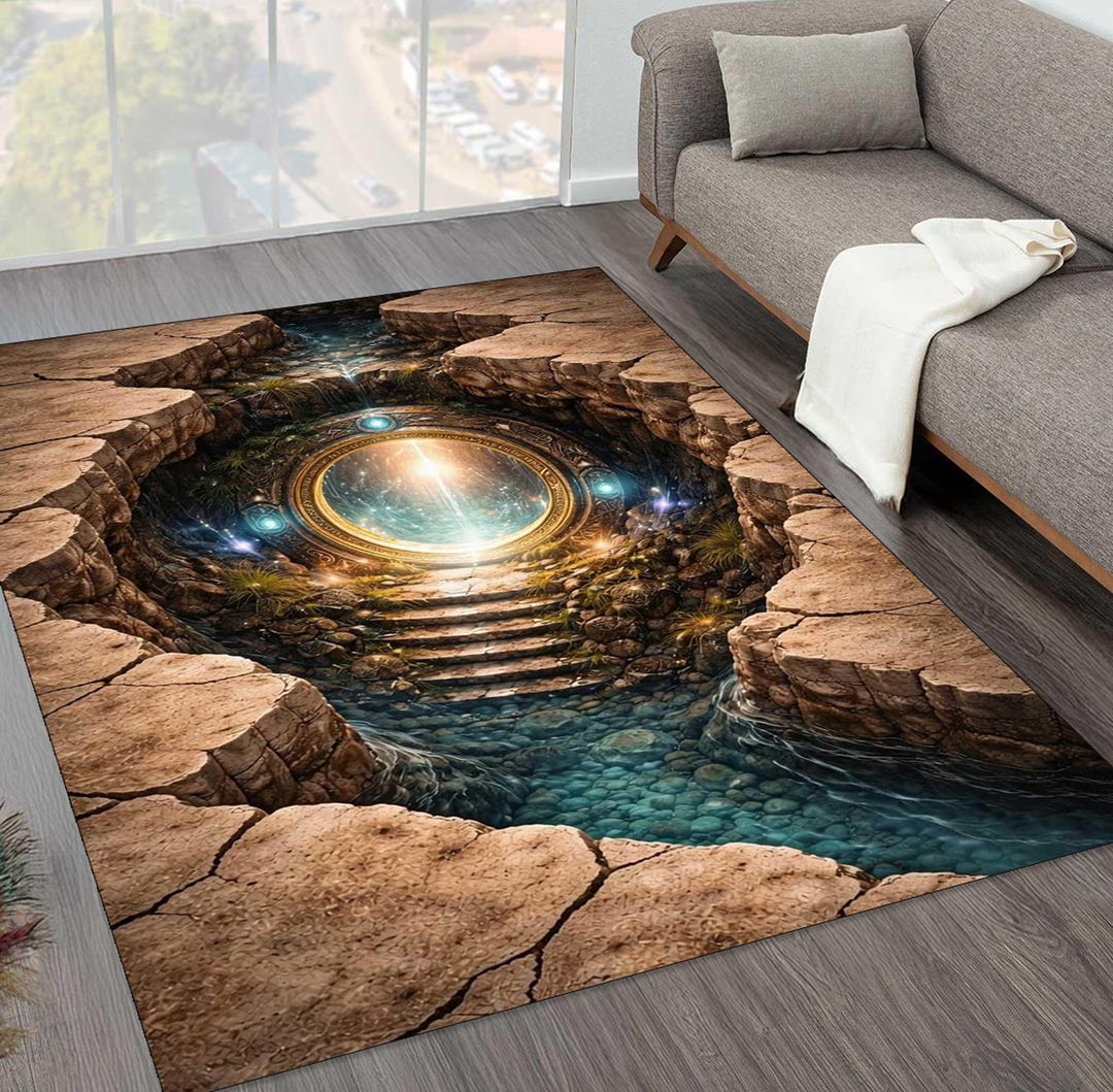 3D Magic Portal Rug, Time Gate Illusion Floor Rug, Fantasy Doorway Hole ...