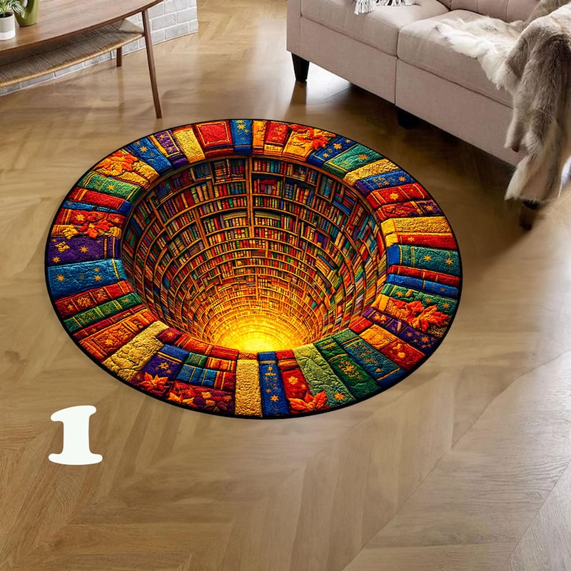 Circle Book Rug - Etsy