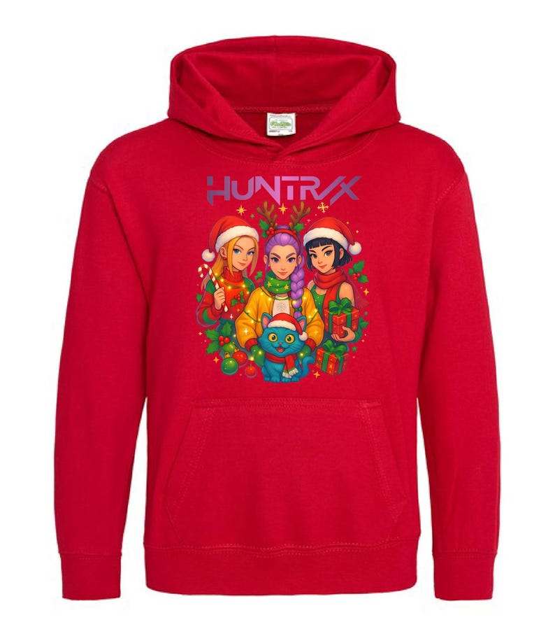 KPOP Demon Hunters Huntrix Christmas Hoodie Holiday Xmas Unisex Kids ...