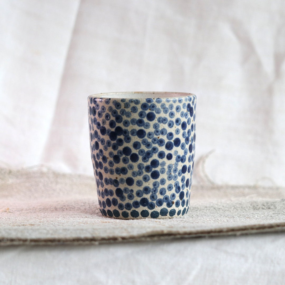 RAIN Blue White Beakers, CUSTOMMADE Ceramic Tumblers, Navy Ivory Mugs ...