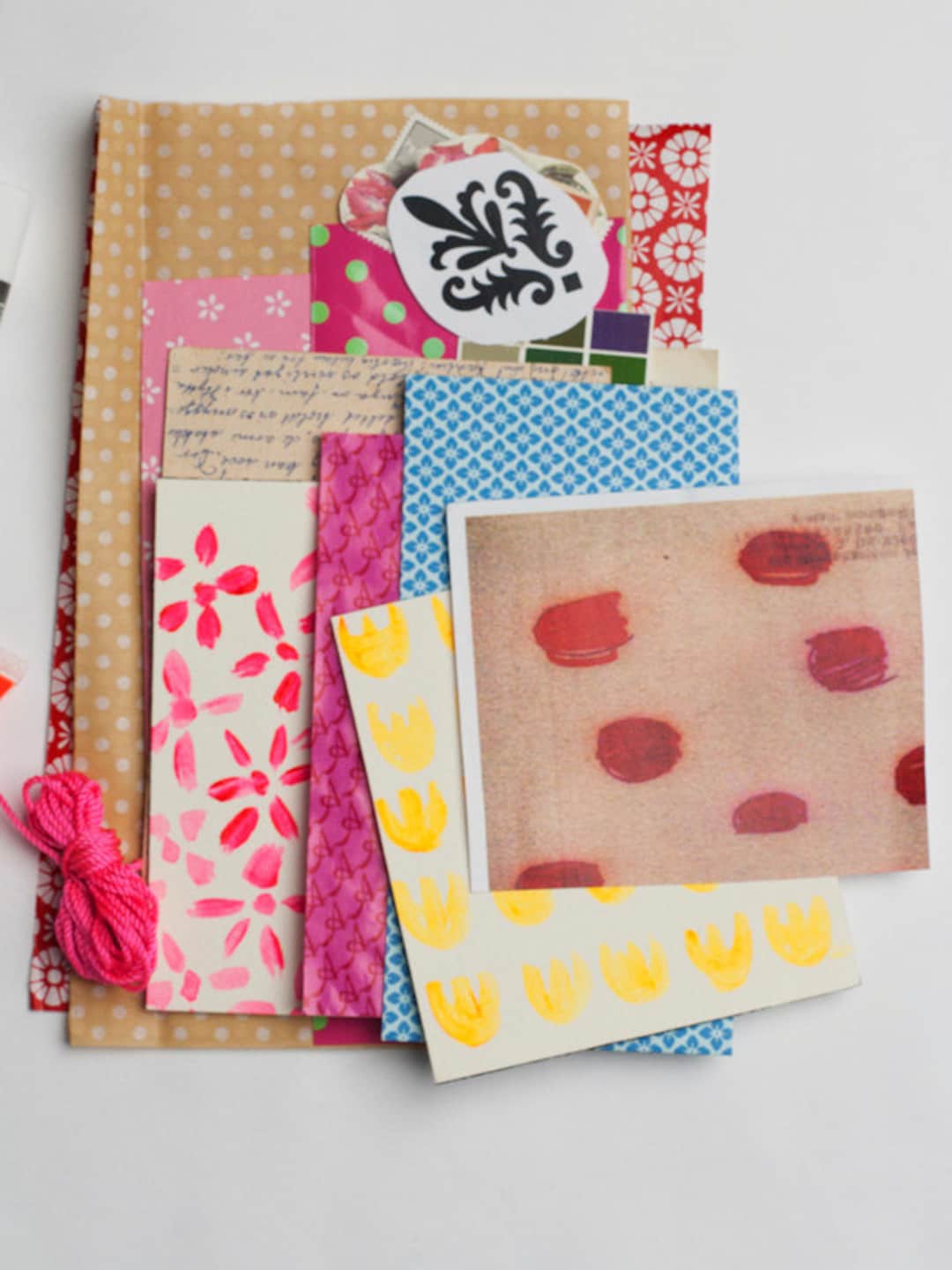 Scrapbooking Paper Kit, Bright Colors Paper Collage Goods Pack, A5 Art ...