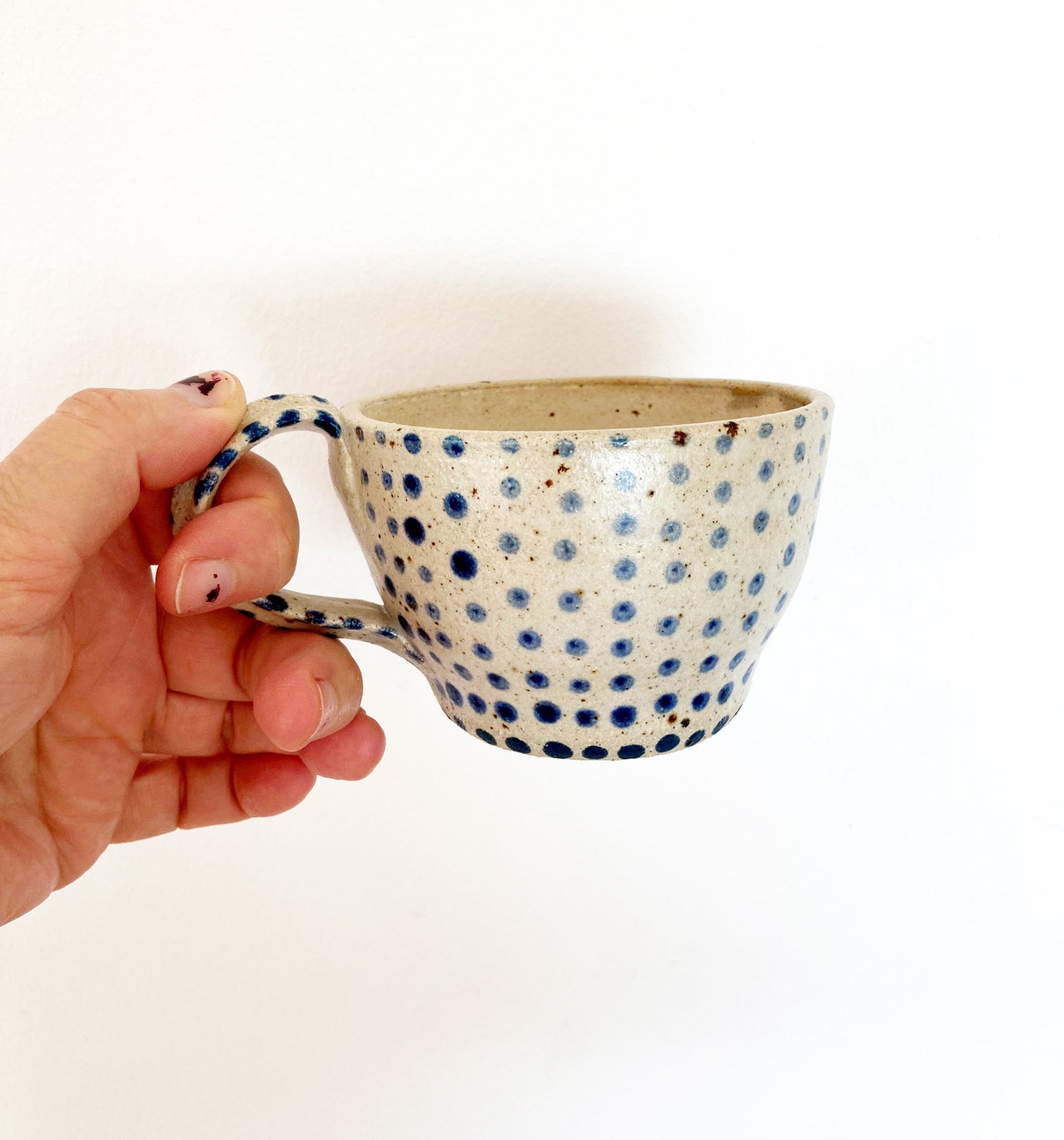 MADE TO ORDER Blue White Small Mug, Coffee Mug With Handle, Handmade ...