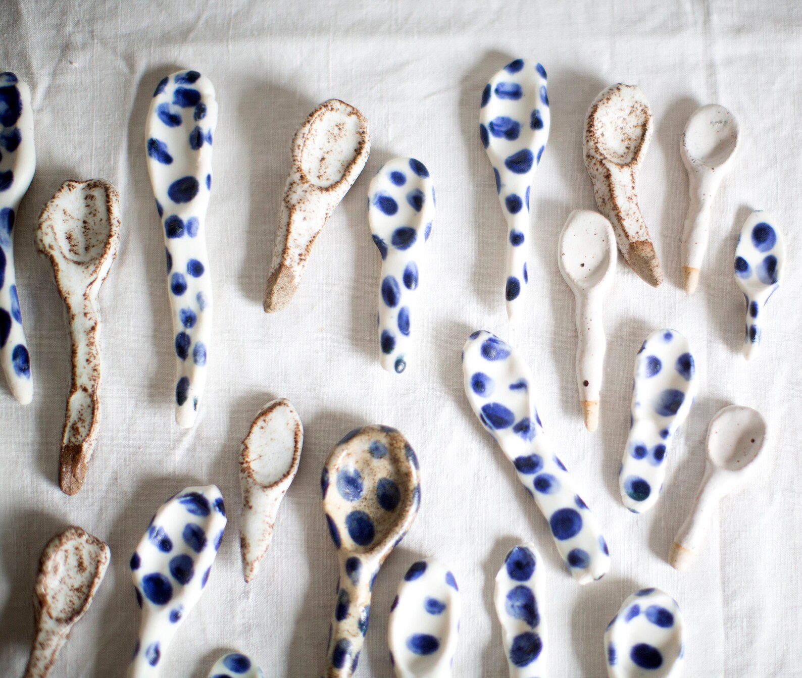 CUSTOM Clay Spoons Blue Polka Dots Spoons Unique Pottery - Etsy UK
