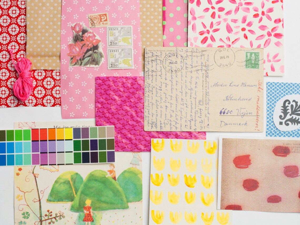Scrapbooking Paper Kit, Bright Colors Paper Collage Goods Pack, A5 Art ...