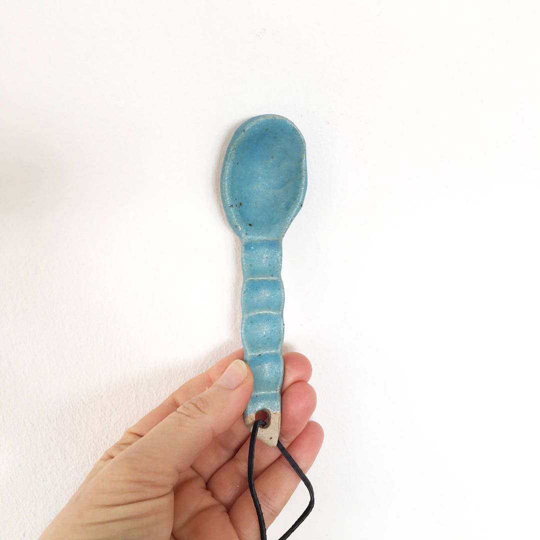 Clay Spoons, Blue Clay Spoons, Unique Pottery Spoon, Salt Sugar Spoon ...